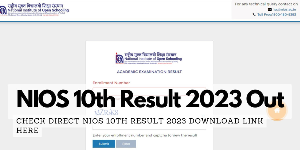 Nios 10th Result 2023 Out