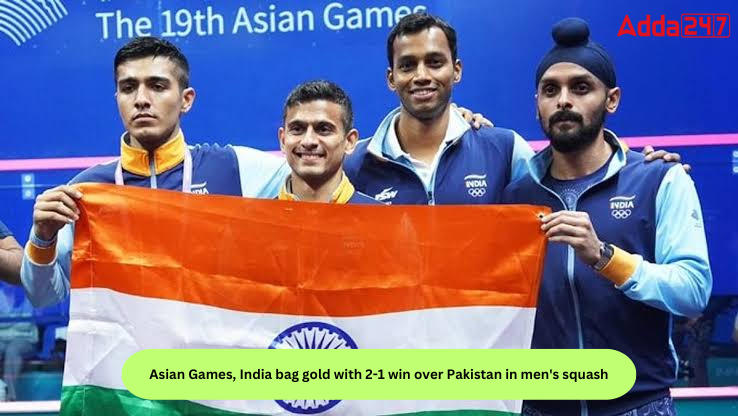 Asian Games, India bag gold with 2-1 win over Pakistan in men's squash