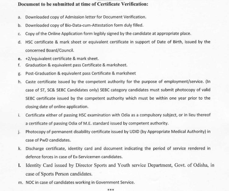 OSSC Combined Post Graduate Level Selection Process 2023 PDF