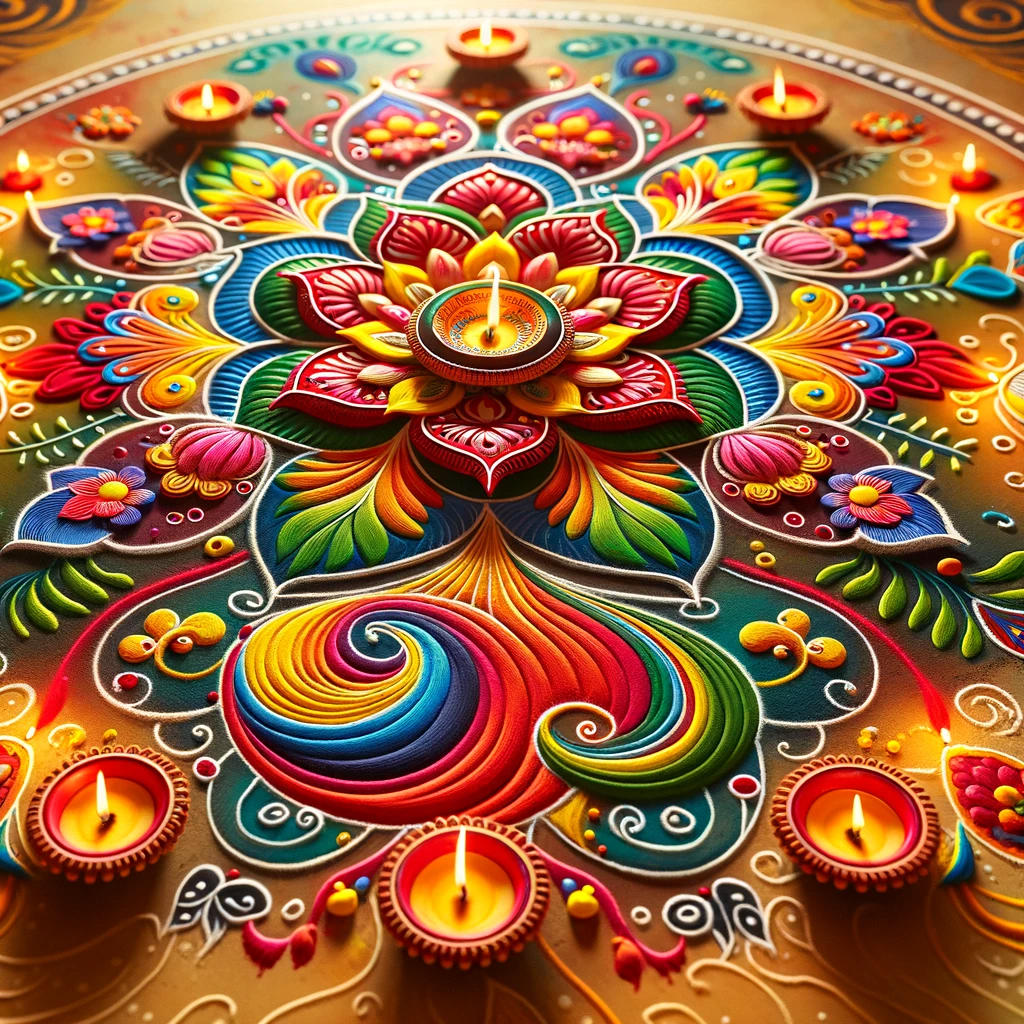 Diwali Rangoli Easy Design 2024: Simple Rangoli Designs for Competition with Message