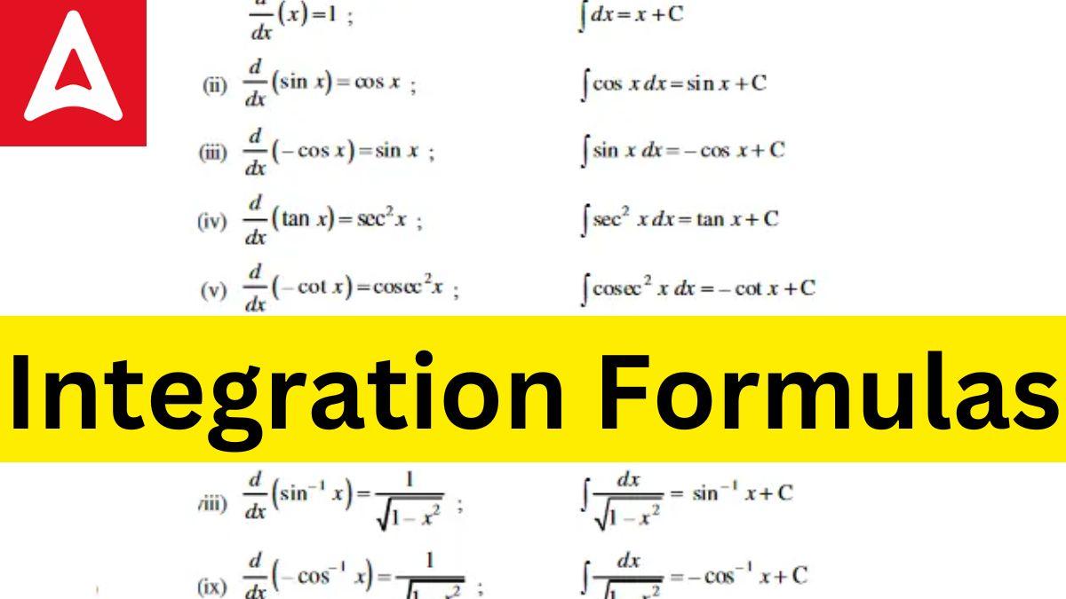 Integral Formula Sheet Integral Formula Sheet